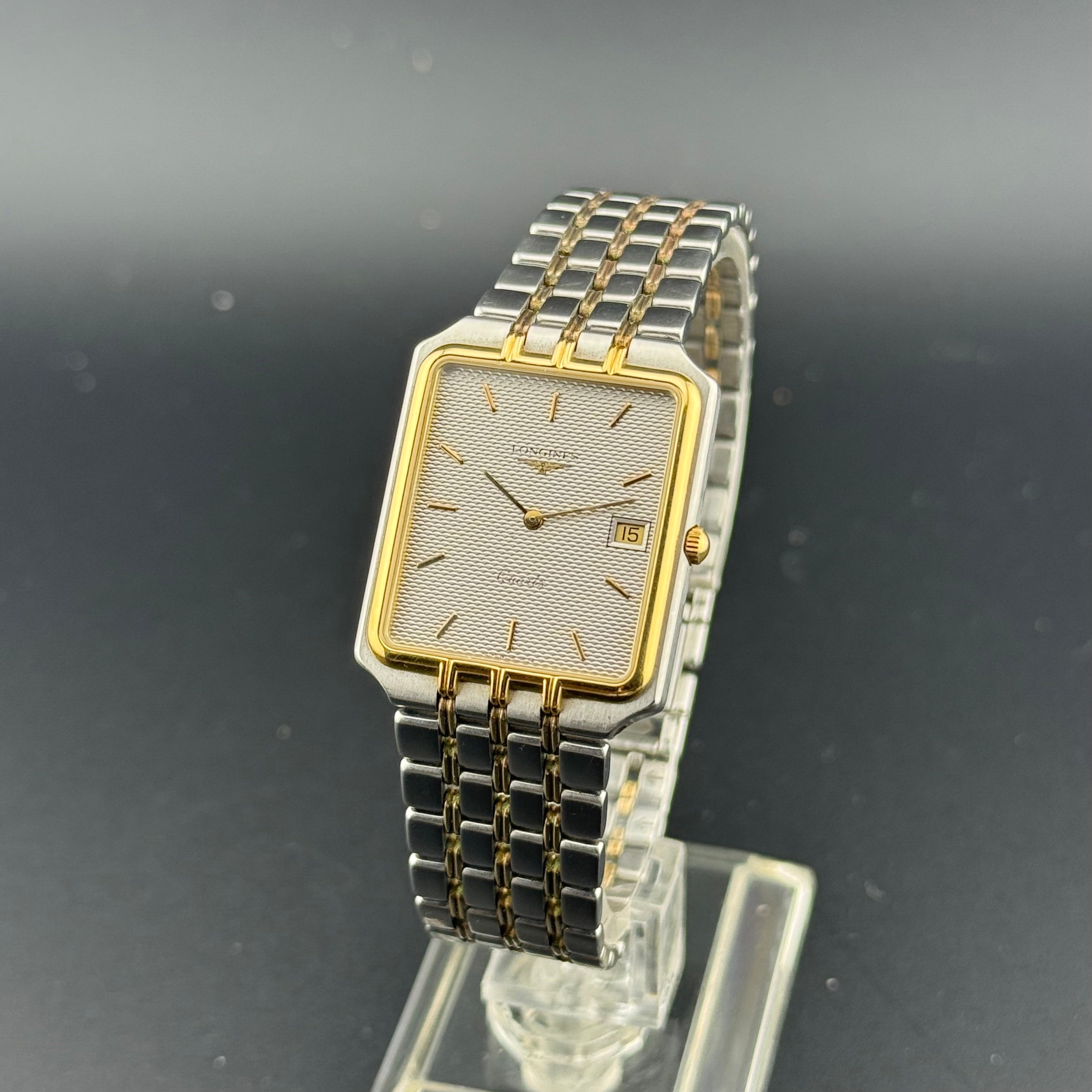 Longines Tank Two Tone Quartz 21 600 442 1980s Waffle dial | Very ...